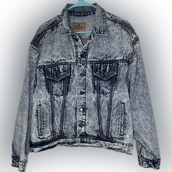 liz wear | Jackets & Coats | Vintage Womens Distressed Acid Wash Denim ...